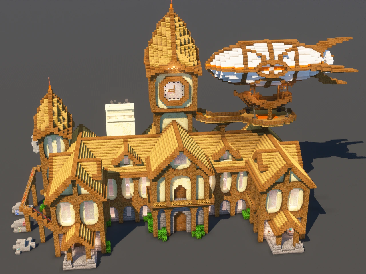 Steampunk House Oak - Minecraft Build Guide | Sereyka Builds